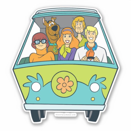 Scooby-Doo & The Gang Mystery Machine Sticker | Zazzle
