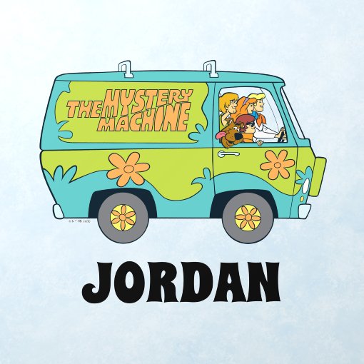 Scooby-Doo | The Mystery Machine | Add Your Name Wall Decal | Zazzle