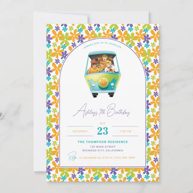 Scooby-Doo & The Mystery Machine Birthday Invitation | Zazzle