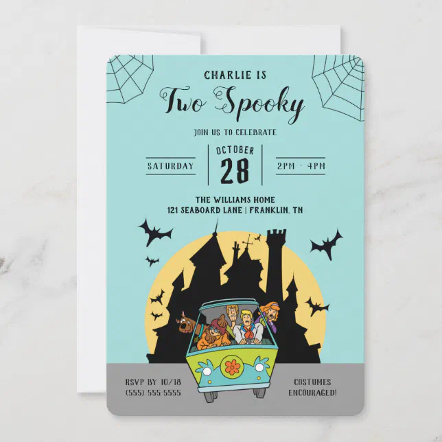 Scooby-Doo | Two Spooky Halloween Birthday Invitation | Zazzle