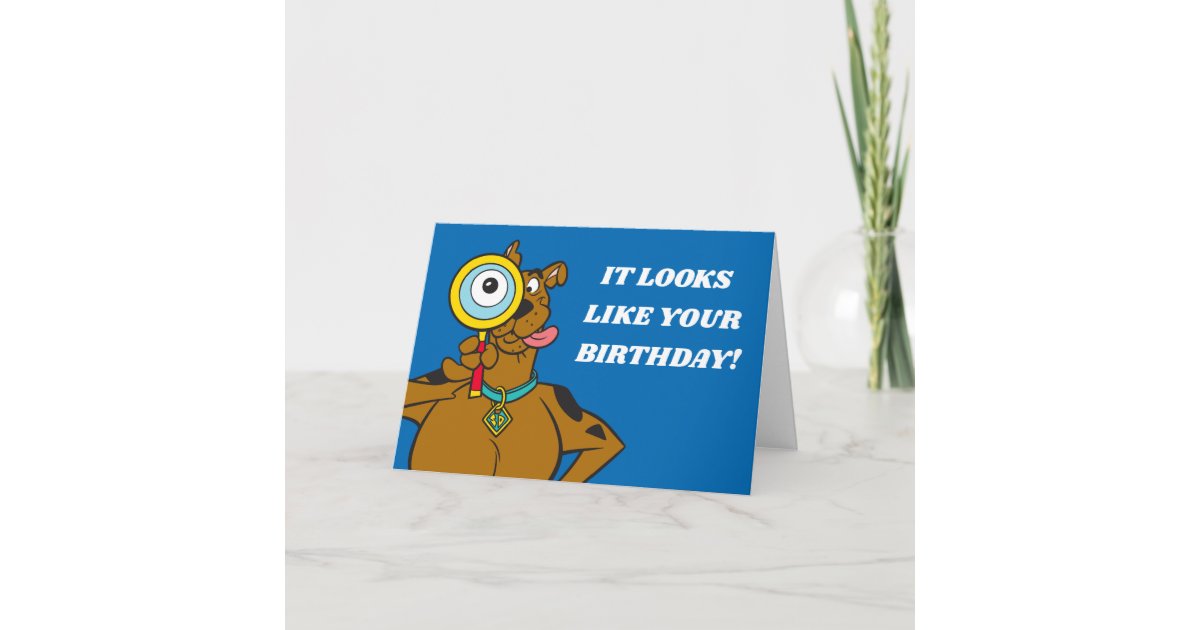Scooby-Doo With Magnifying Glass Card | Zazzle