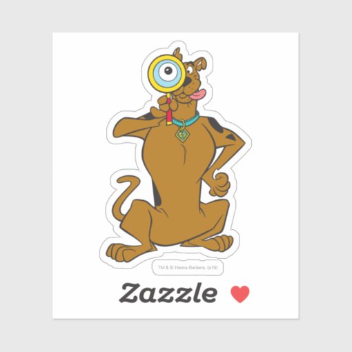 Scooby-Doo With Magnifying Glass Sticker | Zazzle