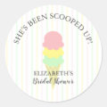 Scooped Up Ice Cream Bridal Shower Classic Round Sticker | Zazzle