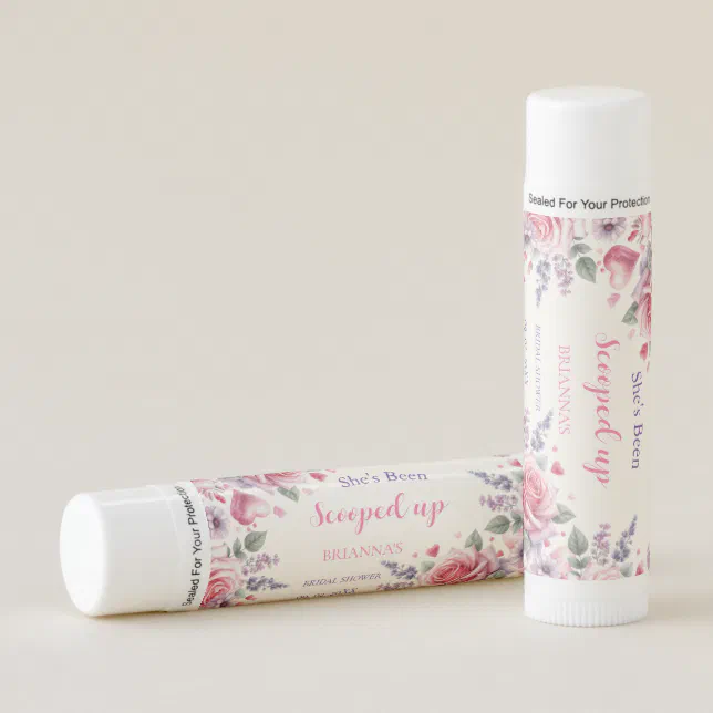 Scooped Up Watercolor Ice Cream Bridal Shower Lip Balm | Zazzle
