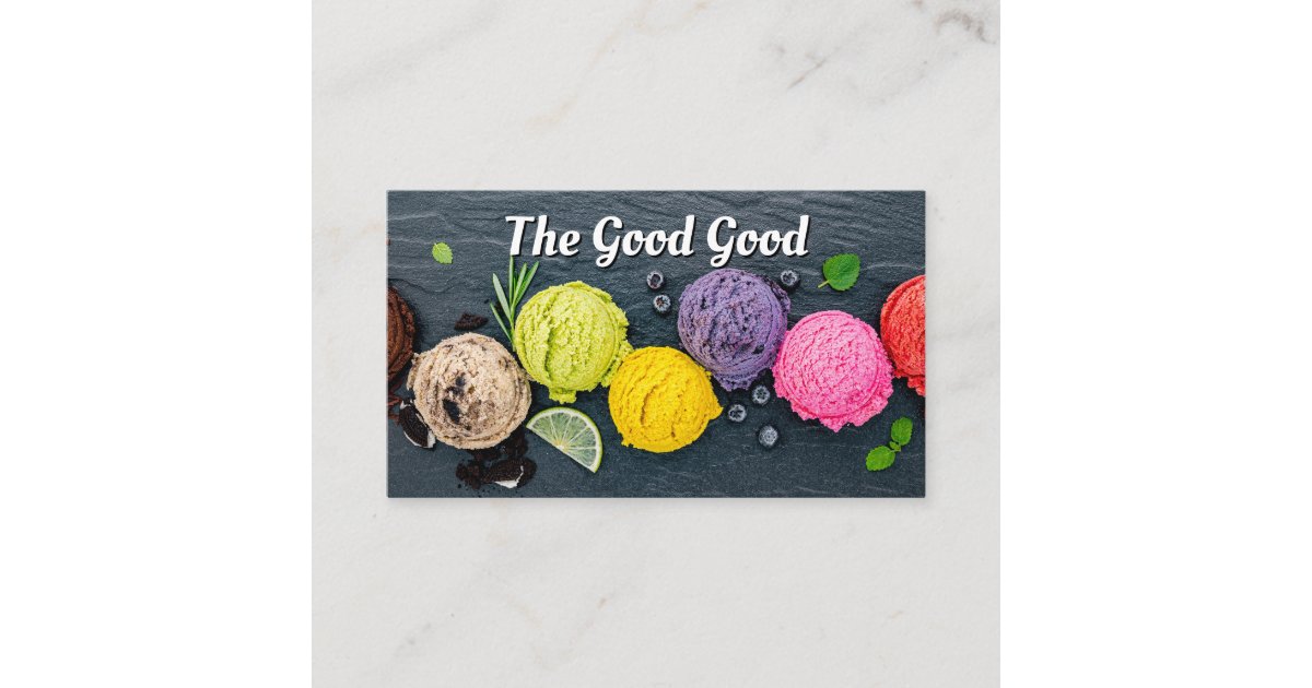 Scoops of Different Flavor Ice Cream Business Card | Zazzle