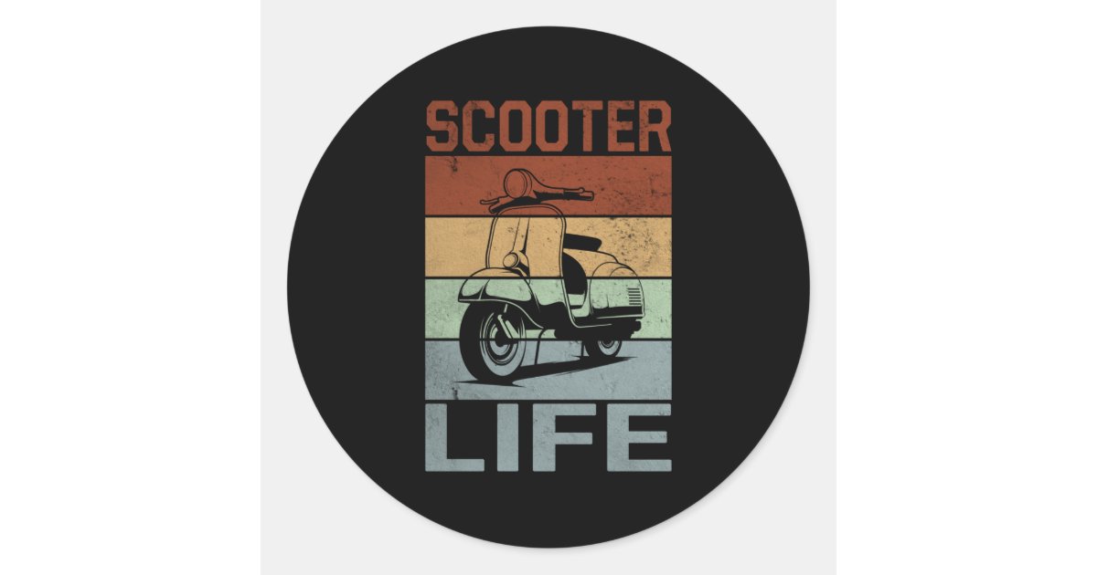 Scoot Life Scooter Moped Classic Round Sticker | Zazzle