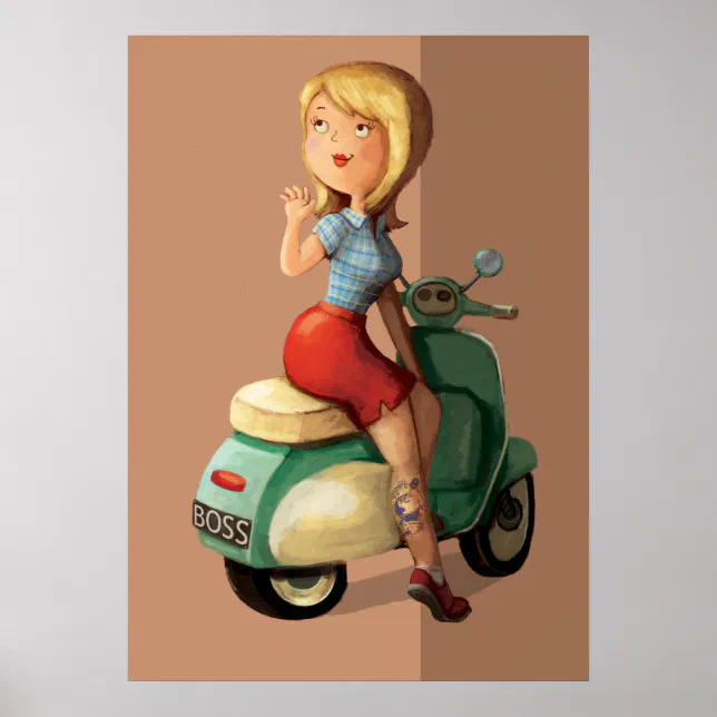 Scooter Girl Poster | Zazzle
