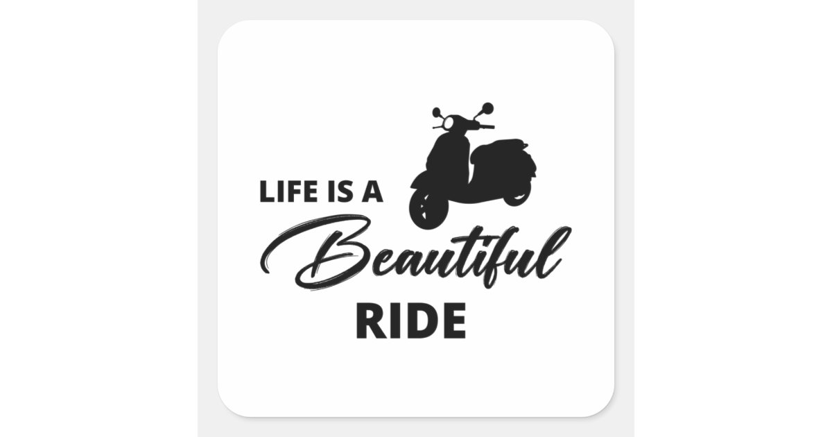 Scooter Rider Scootering Motorbike Moped Bike Square Sticker | Zazzle