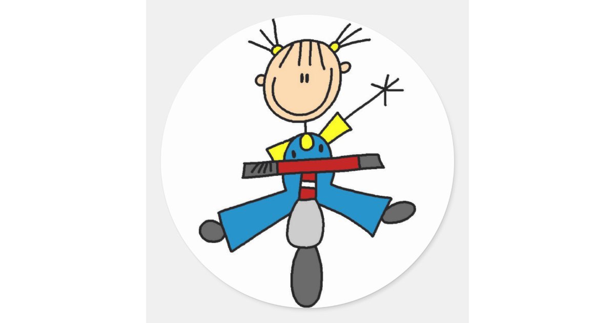 Scooter Stick Figure Stickers Sticker | Zazzle