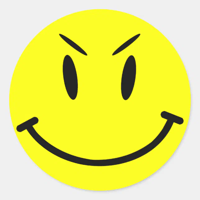 Scope Cap Sticker, Evil Face, Style 1 Classic Round Sticker | Zazzle