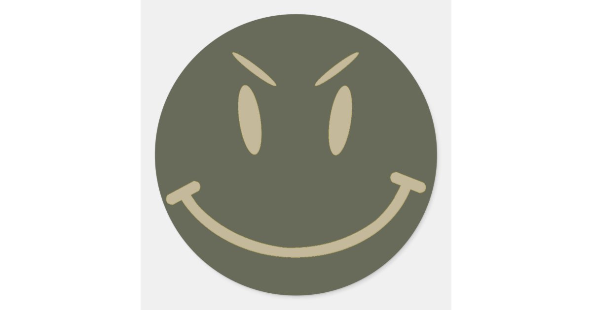 Scope Cap Sticker, Evil Face, Style 2 Classic Round Sticker | Zazzle