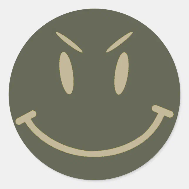 Scope Cap Sticker, Evil Face, Style 2 Classic Round Sticker | Zazzle