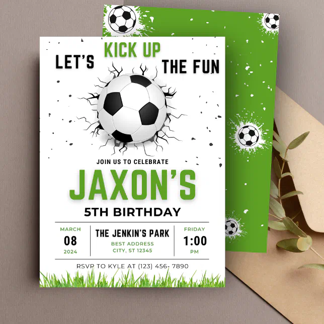 ⚽ Score Big with Our Editable Soccer Birthday Invitation | Zazzle