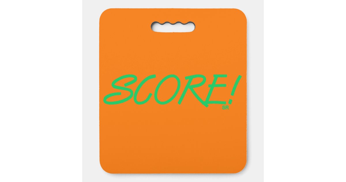 Score green and orange stadium cushion | Zazzle