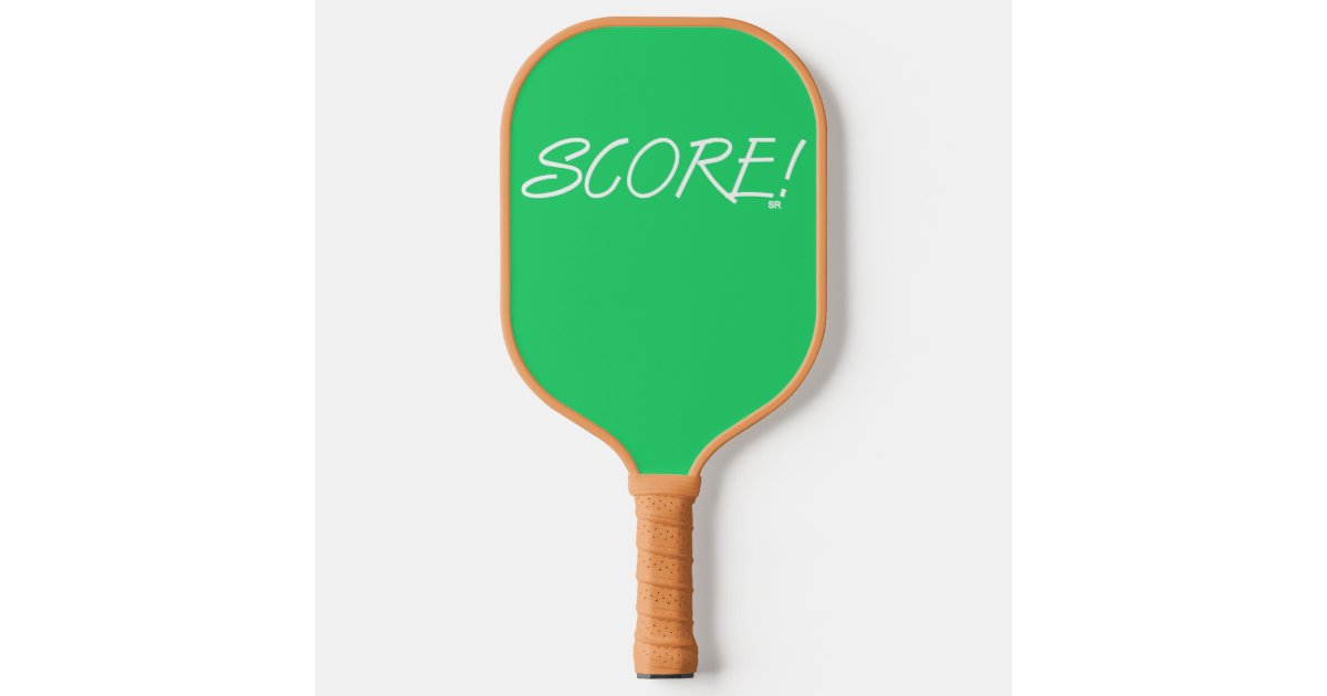Score green white pickleball paddle | Zazzle