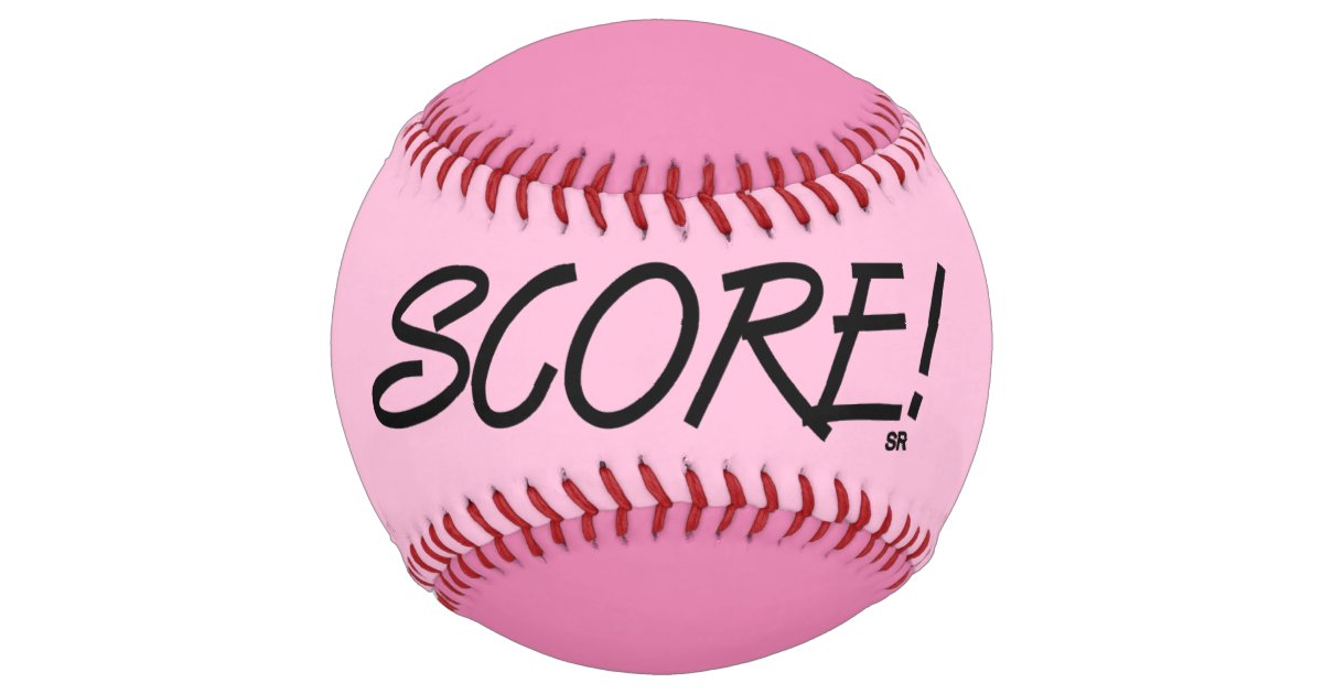 Score pink two tone softball | Zazzle