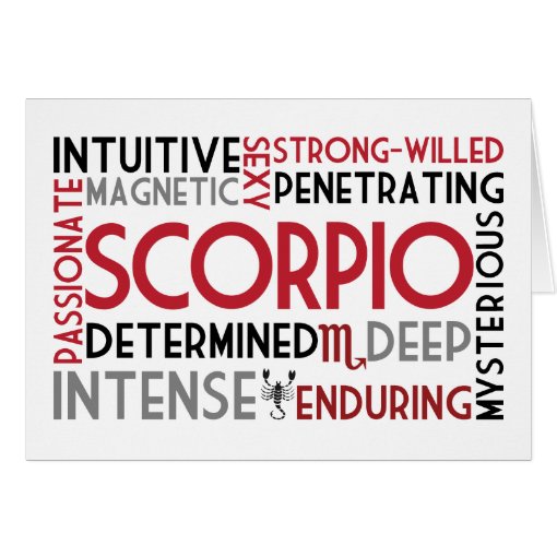 Scorpio Astrology Word Collage Card | Zazzle