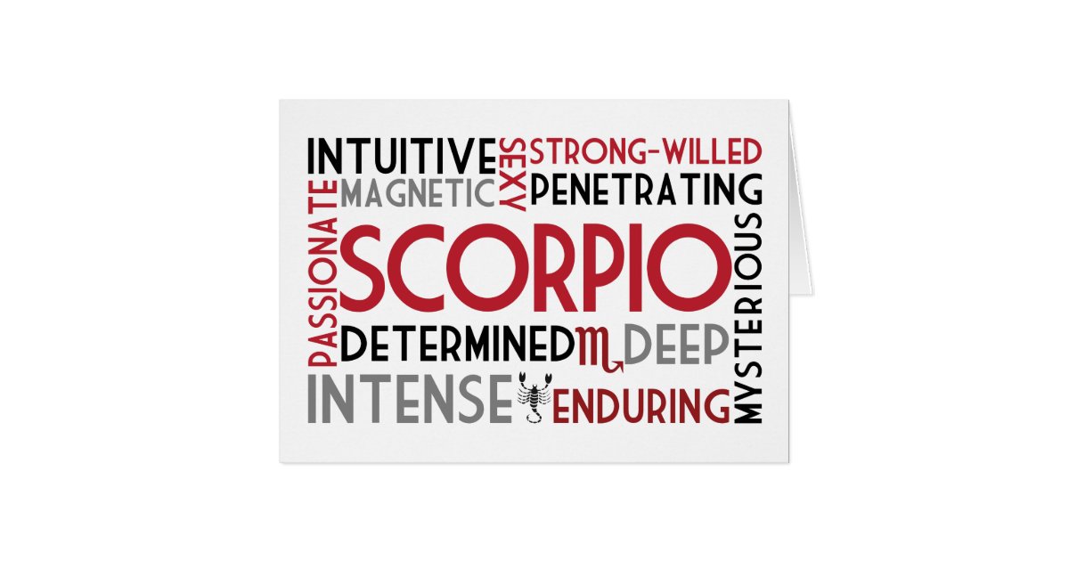 Scorpio Astrology Word Collage Card | Zazzle