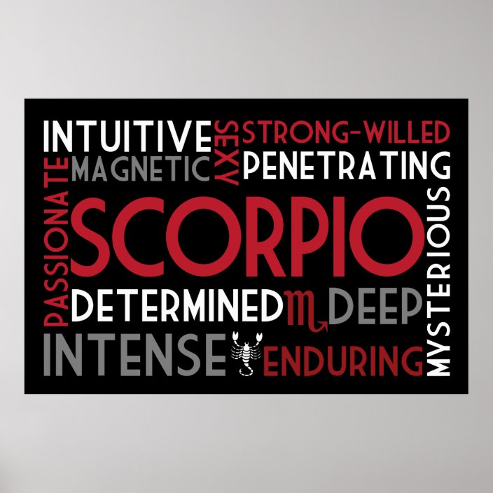 Scorpio Astrology Word Collage Print | Zazzle.com