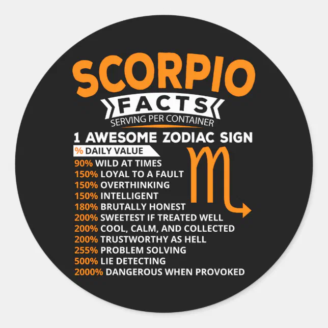 Scorpio Astrology Zodiac Sign Classic Round Sticker | Zazzle