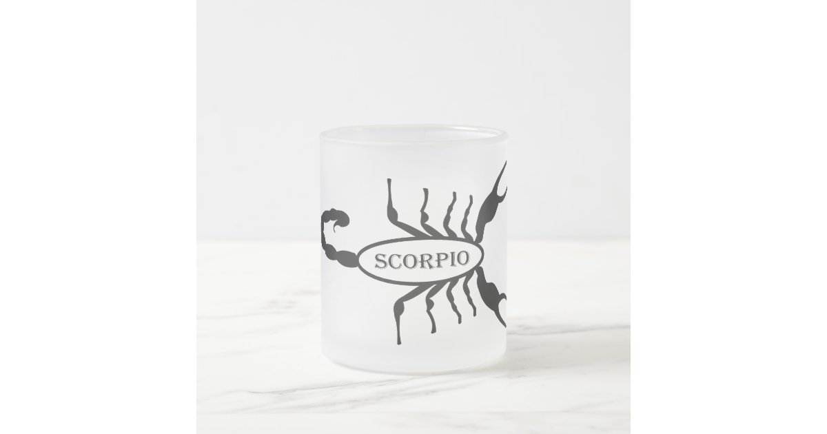 Scorpio Black Scorpion Star Sign Frosted Glass Coffee Mug | Zazzle