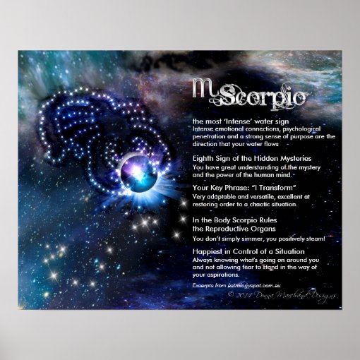 Scorpio Characteristics Poster | Zazzle