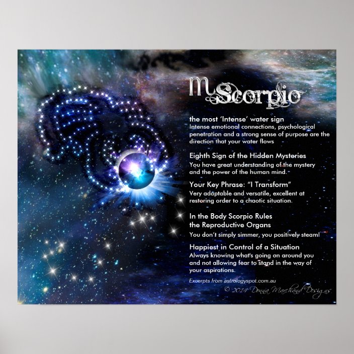Scorpio Characteristics Poster | Zazzle.com