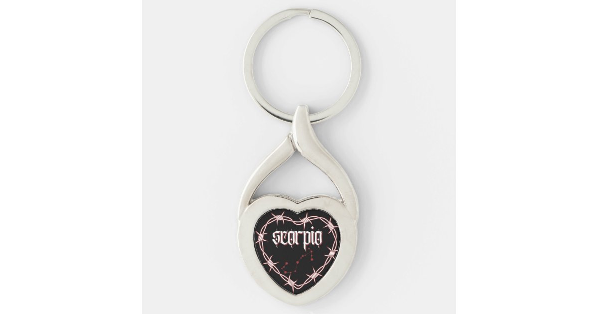 Scorpio Constellation Gothic Aesthetic Barbed Wire Keychain | Zazzle