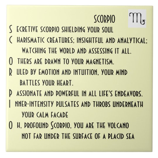 Scorpio poem tile | Zazzle.com