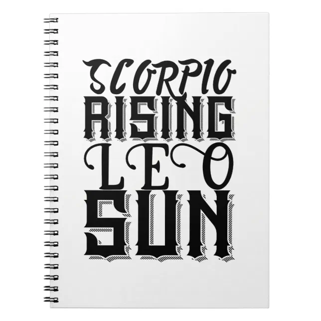 Scorpio Rising Leo Sun Astrology Horoscope Zodiac Notebook | Zazzle