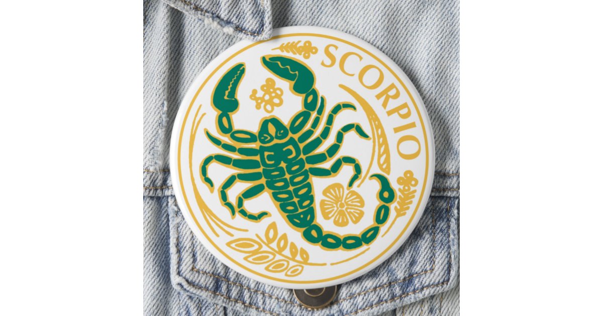 Scorpio Sign of the Zodiac on a Button | Zazzle
