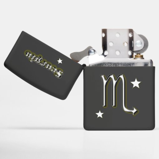 Scorpio symbol zippo lighter | Zazzle