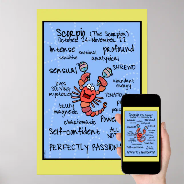 Scorpio wordcloud poster | Zazzle