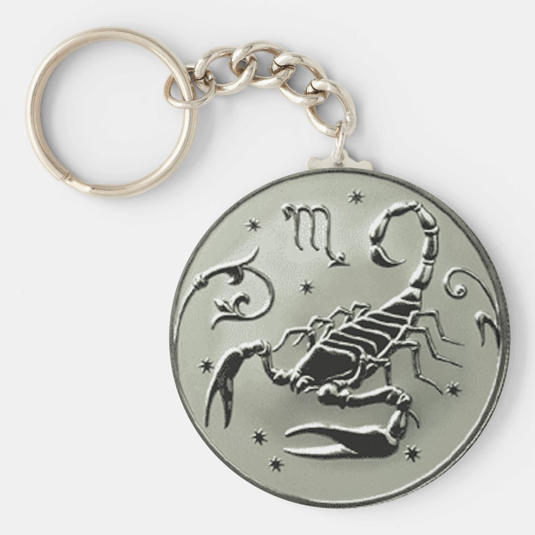 Scorpio Zodiac Russian Coin Keychain | Zazzle