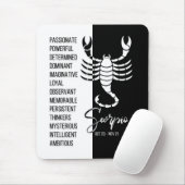 Scorpio Zodiac Sign Mousepad, Black & White Mouse Pad | Zazzle