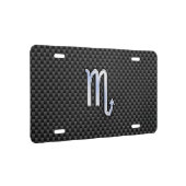 Scorpio Zodiac Symbol on Carbon Fiber Print License Plate | Zazzle