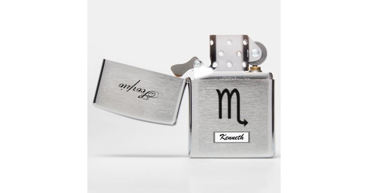 Scorpio Zodiac Symbol Standard by Kenneth Yoncich Zippo Lighter | Zazzle