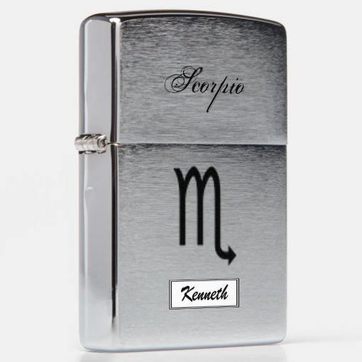 Scorpio Zodiac Symbol Standard by Kenneth Yoncich Zippo Lighter | Zazzle