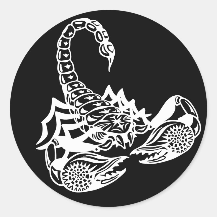scorpion classic round sticker | Zazzle