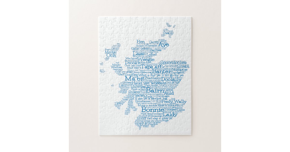 Scotish Slang Word Map Jigsaw Puzzle | Zazzle