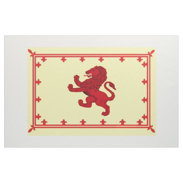 Scotland red Rampant Lion on black Fabric | Zazzle