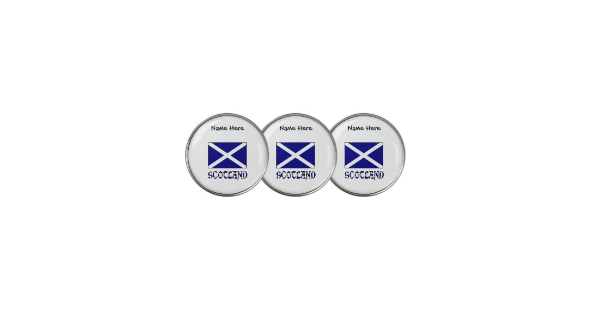 Scotland and Scottish Flag with Your Name Golf Ball Marker | Zazzle