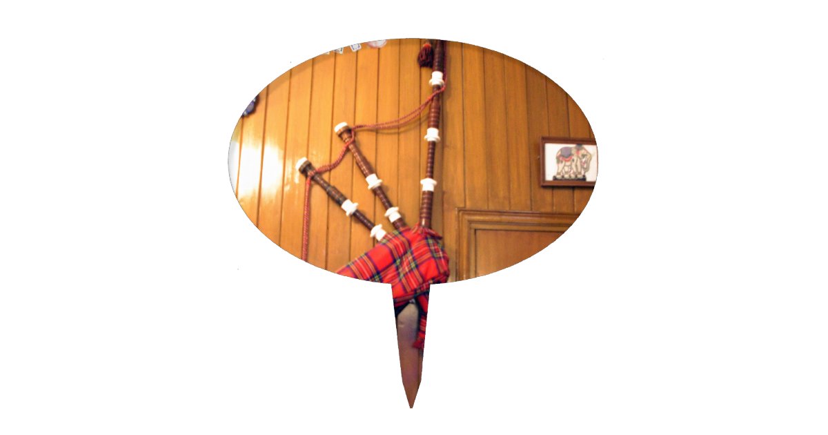 Scotland Bagpipe Tartan Plaid Musical Instrument Cake Topper | Zazzle
