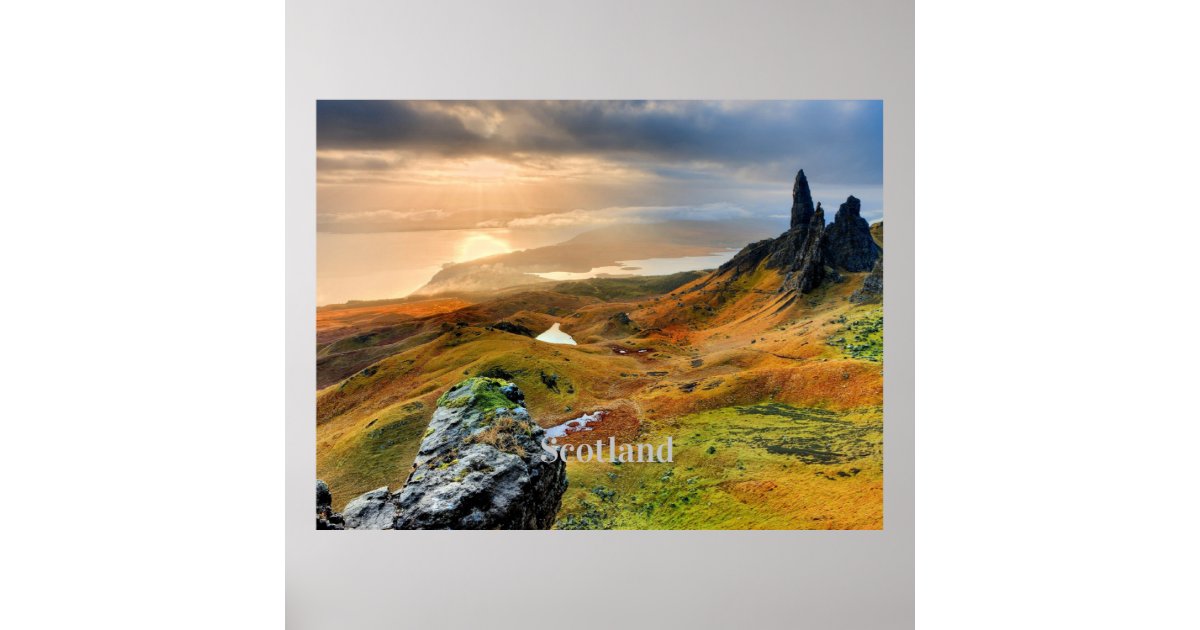 Scotland, beautiful mountain landscape poster | Zazzle