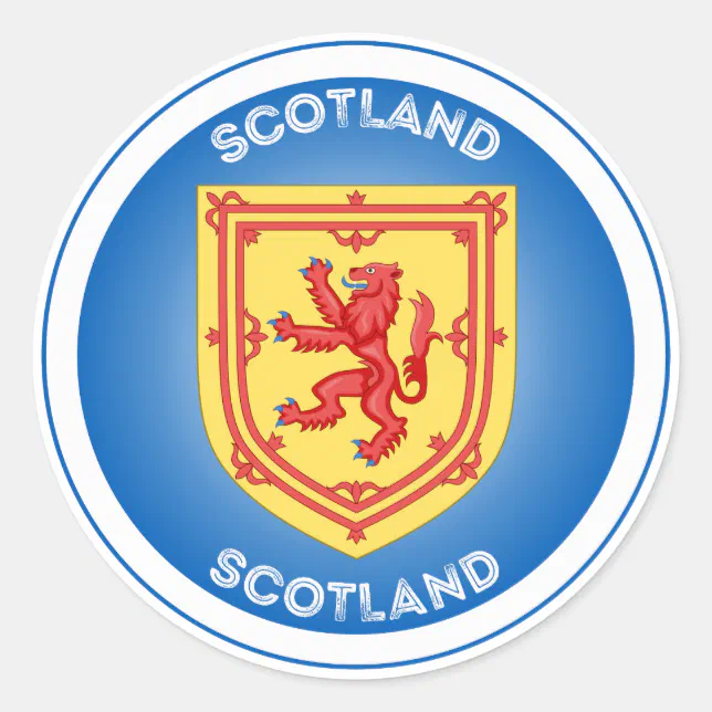 Scotland Coat of Arms Circle Shape Classic Round Sticker | Zazzle