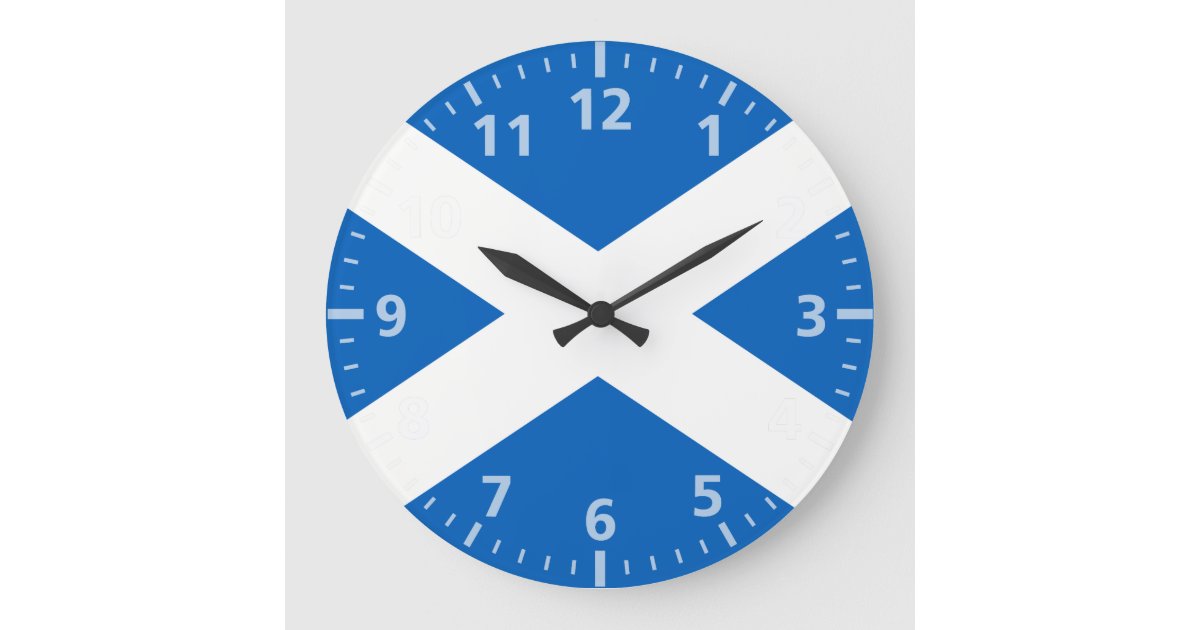Scotland Flag Large Clock | Zazzle