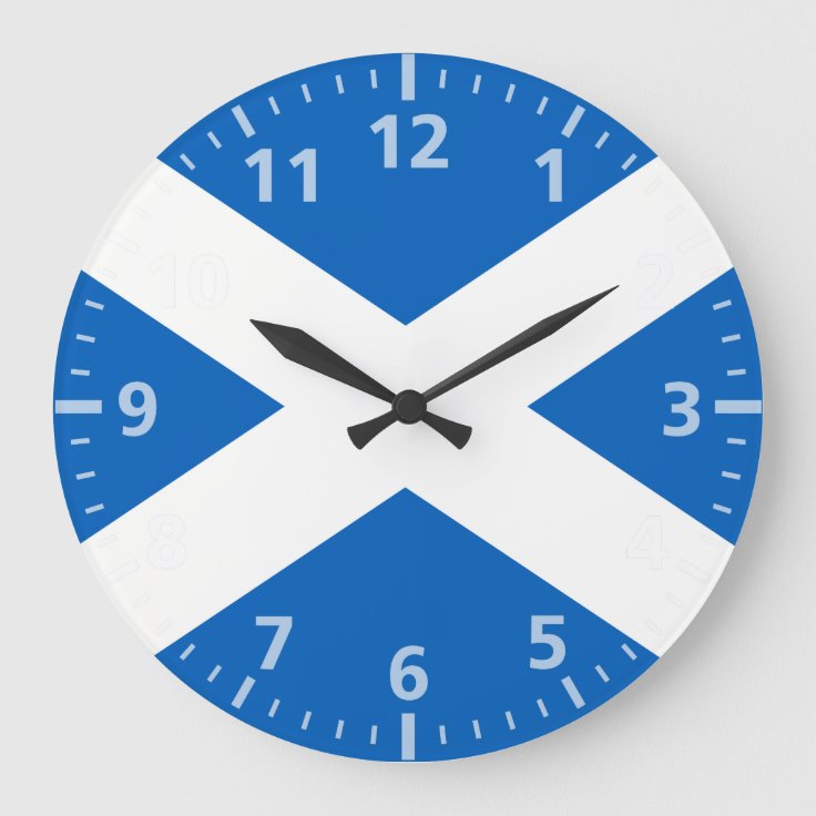 Scotland Flag Large Clock | Zazzle