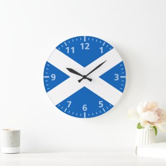 Scotland Flag Large Clock | Zazzle