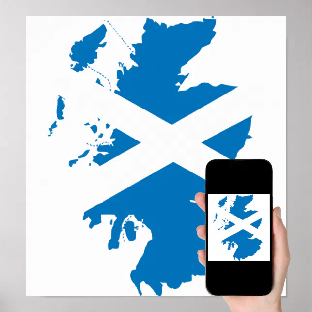 Scotland Flag Map full size Poster | Zazzle
