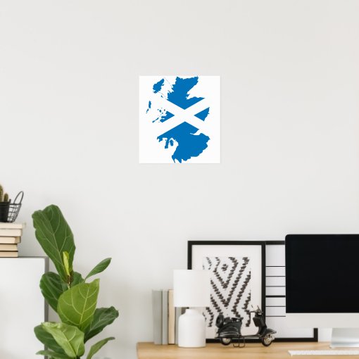 Scotland Flag Map full size Poster | Zazzle